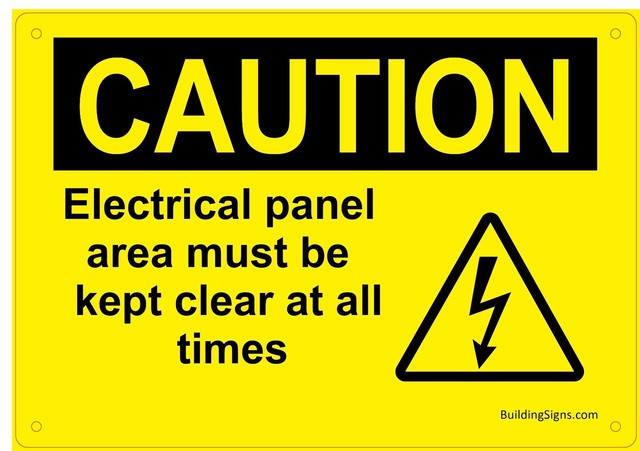 Caution Electrical panel area must be kept clear sign 7x10-Aluminium | eBay