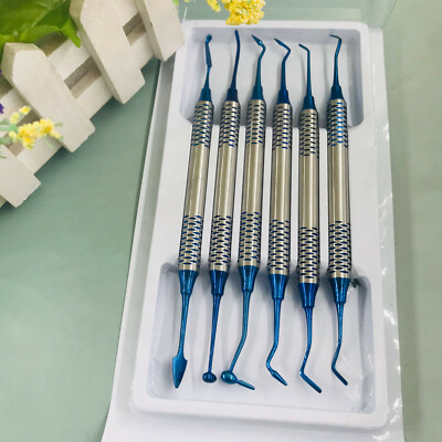 6Pcs Dental Composite Resin Filling Instrument Spatula Titanium Plated ...