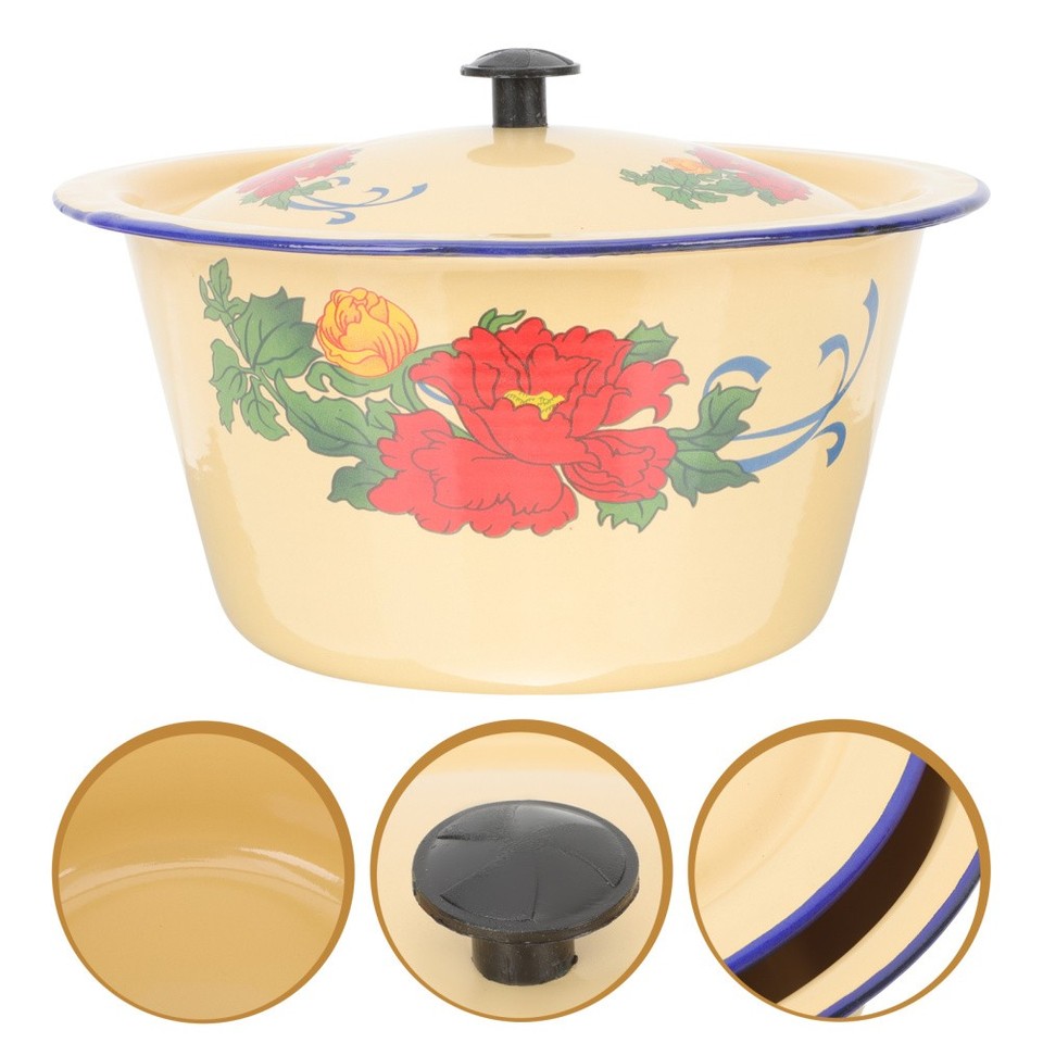 Enamel Hand-washing Pot Home Enamel Cookware Retro Washing Enamels ...