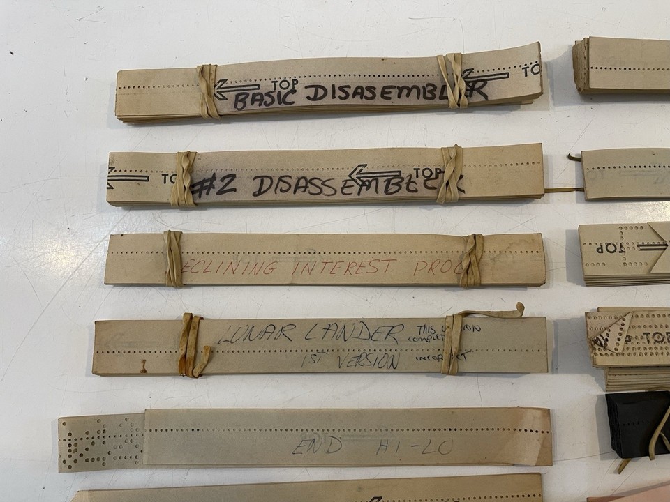 Original MITS Altair Paper Tapes - 8k BASIC, Monitor, Wumpus, Assembler ...