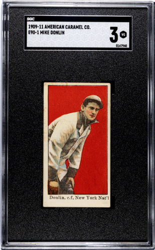 1909 E90-1 MIKE DONLIN NNO VG AMERICAN CARAMEL SGC 3 BASEBALL NEW YORK ...