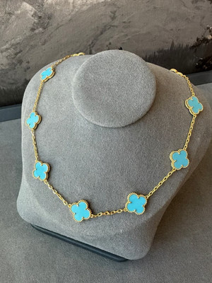 Clover necklace 925 silver gold plated 10 motifs clover necklace ...