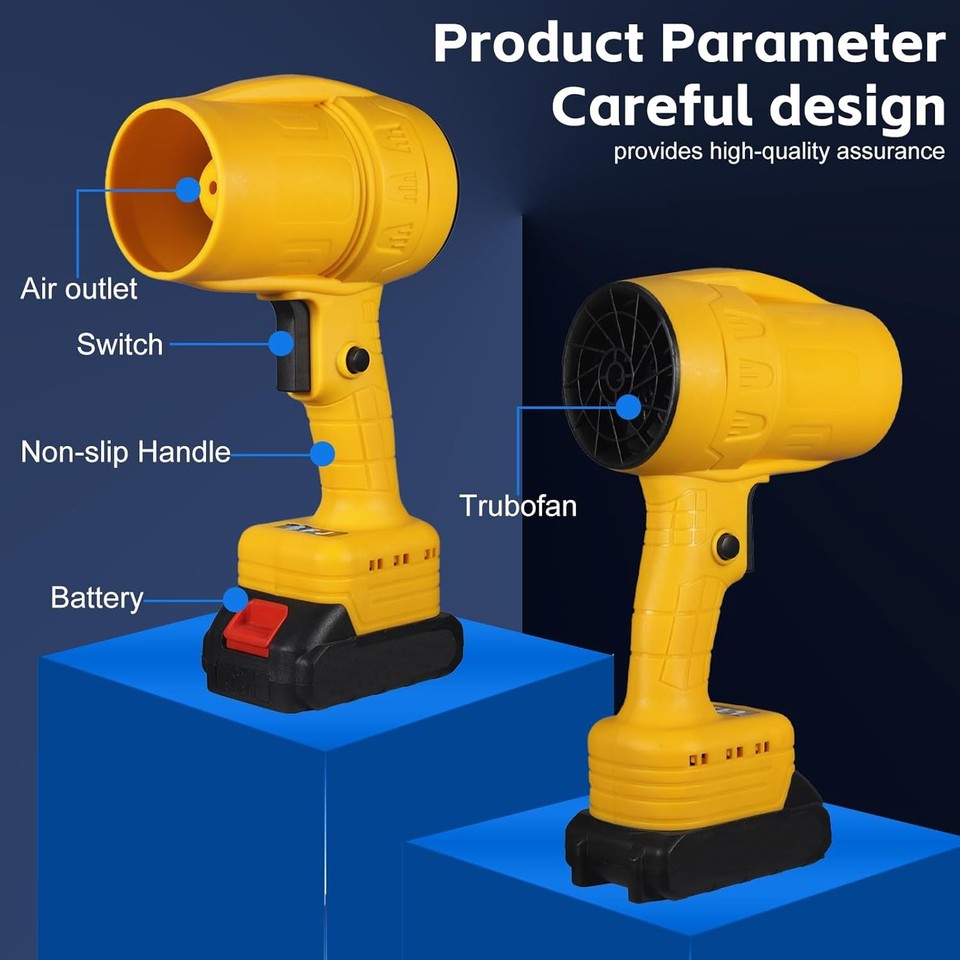 Portable Handheld Hurricane Air Blower Rechargeable High Power Yellow ...