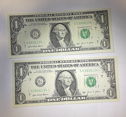 2021 $1 Dollar Bill Consecutive Star Notes | eBay