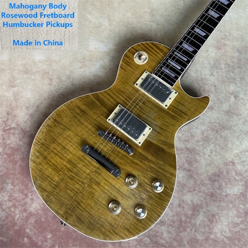 Real Photo LP Relic Flame Maple Top Electric Guitar HH Pickups U.S ...