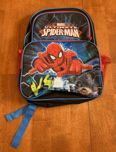 Marvel Ultimate Spider-Man Backpack NWOT Blue Black Red Kids School | eBay