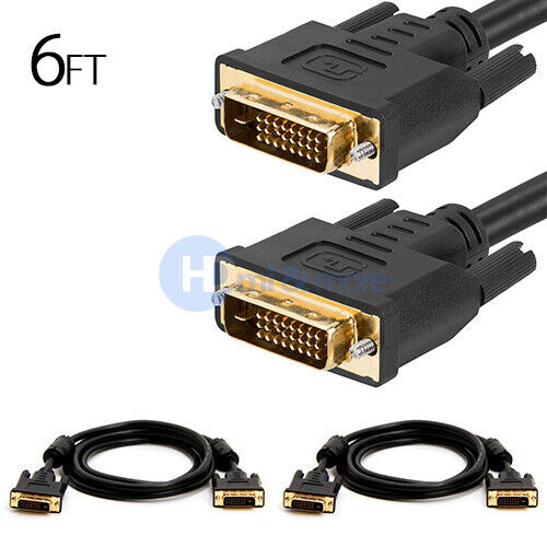 2x Premium 6 FT DVI-D Digital to DVI-D Digital Male to M Cable 6FT Gold Plated 619162062483| eBay