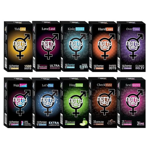 NOTTY BOY Condom For Man Combo Pack of 100 Pieces (Set of 10) - Big ...