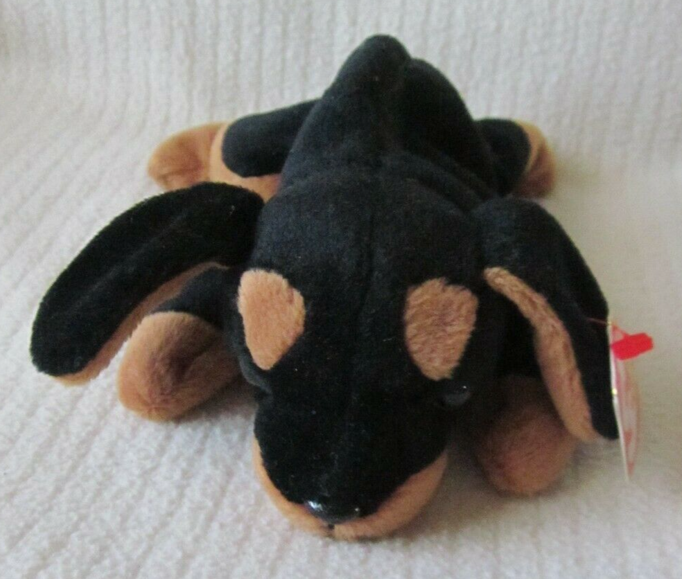 Ty Beanie Baby Doby the Black and Brown Plush Doberman Style 4110-1996 ...