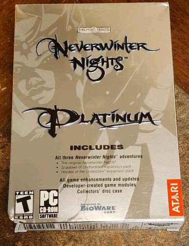 SEALED Neverwinter Nights: Platinum Edition PC CD-ROM, 2004 Atari ...