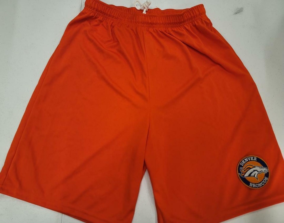 0725 NFL DENVER BRONCOS Polyester SHORTS Pockets ORANGE BLACK NAVY | eBay