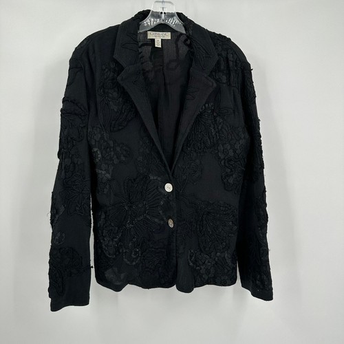 Vintage Conrad C Womens Black Lace Blazer Jacket Size 14 Lined ...