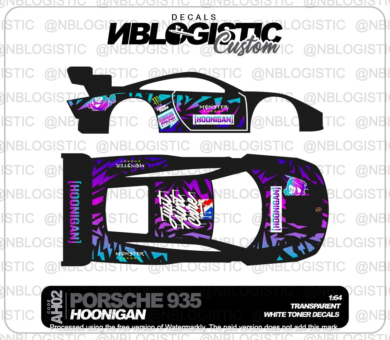 RWB Porsche 935 Custom WaterSlide Decal for hot wheels 1/64 Scale 02 | eBay