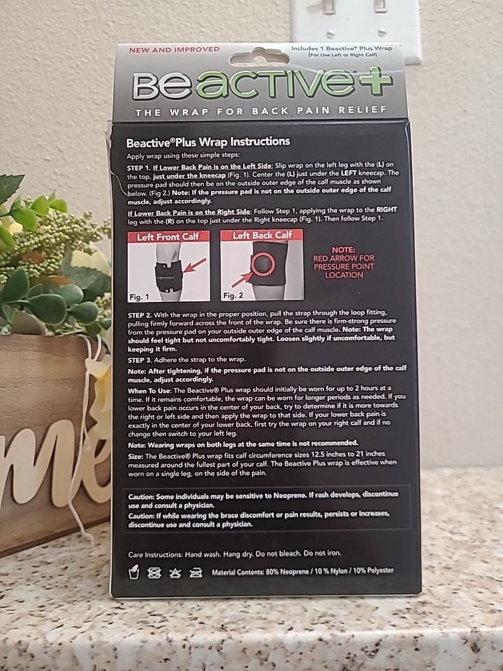 BeActive PLUS Instant Relief Acupressure Calf Brace for Sciatic Back ...