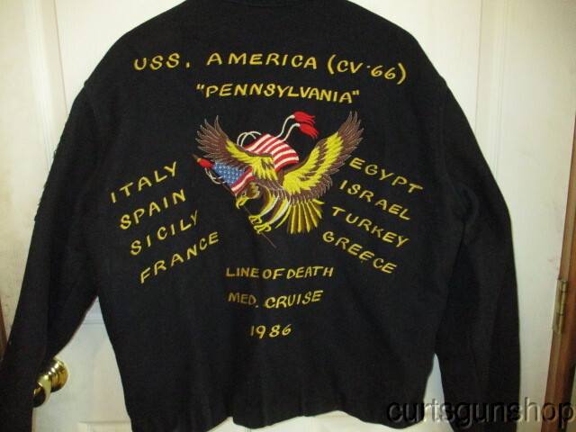 1986 Dated US Navy "USS America CV-66" Cruise Jacket with Patches | eBay
