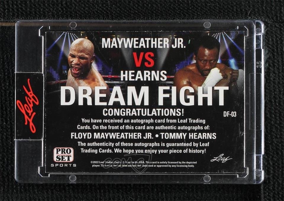 2022 Leaf Pro Set Sports Orange /6 Thomas Hearns Floyd Mayweather Jr ...