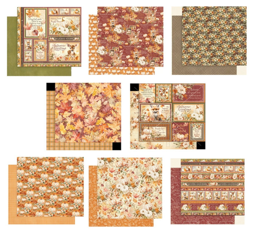 Graphic 45 Autumn Greetings 12"Fall Cardstock PICK Thanks Harvest ...