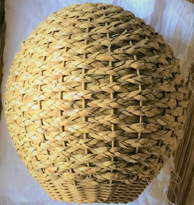 Natural Rattan Lamp Shade cane wicker hanging Pendant Light fitting 35 ...