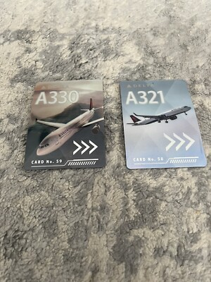 2 Delta Airlines Trading Cards - Airbus A321NEO & Airbus A330-300 | eBay