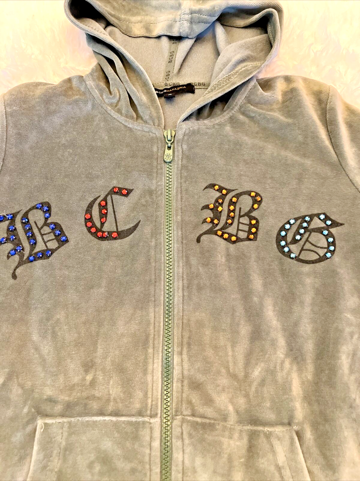Y2K BCBG MaxAzria Velour Tracksuit Hoodie FESTIVAL RARE BLING ...