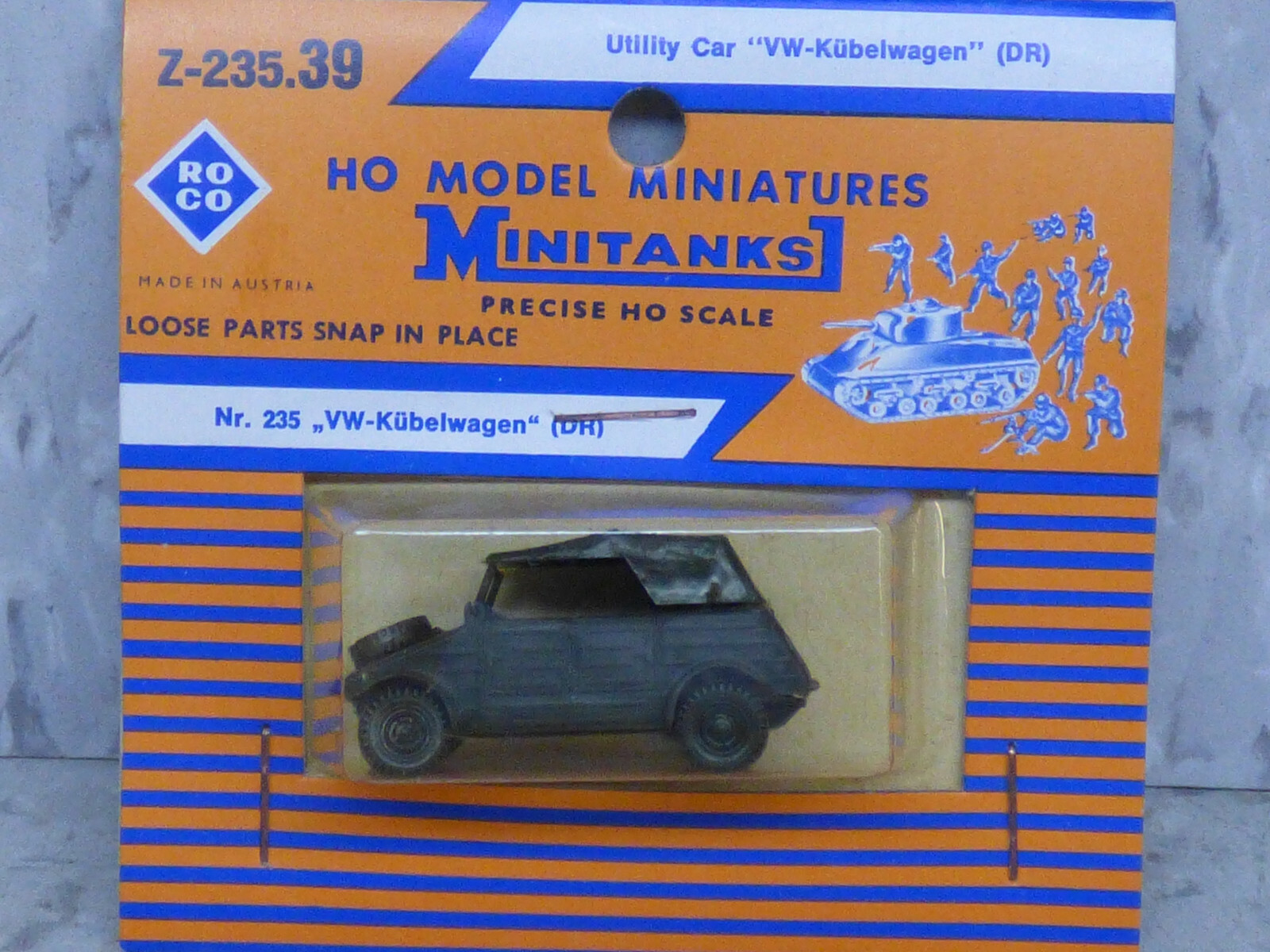 HO Roco Model Miniatures Minitanks Utility Car VW Kubelwagen (dr) No ...