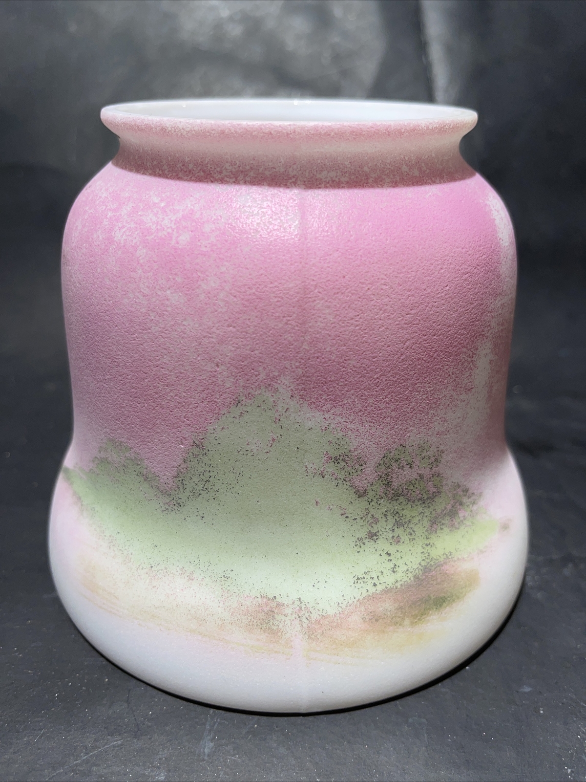 vintage Hand Painted 1930s Glass lamp shade w Landscape - 3 1/4” Fitter ...