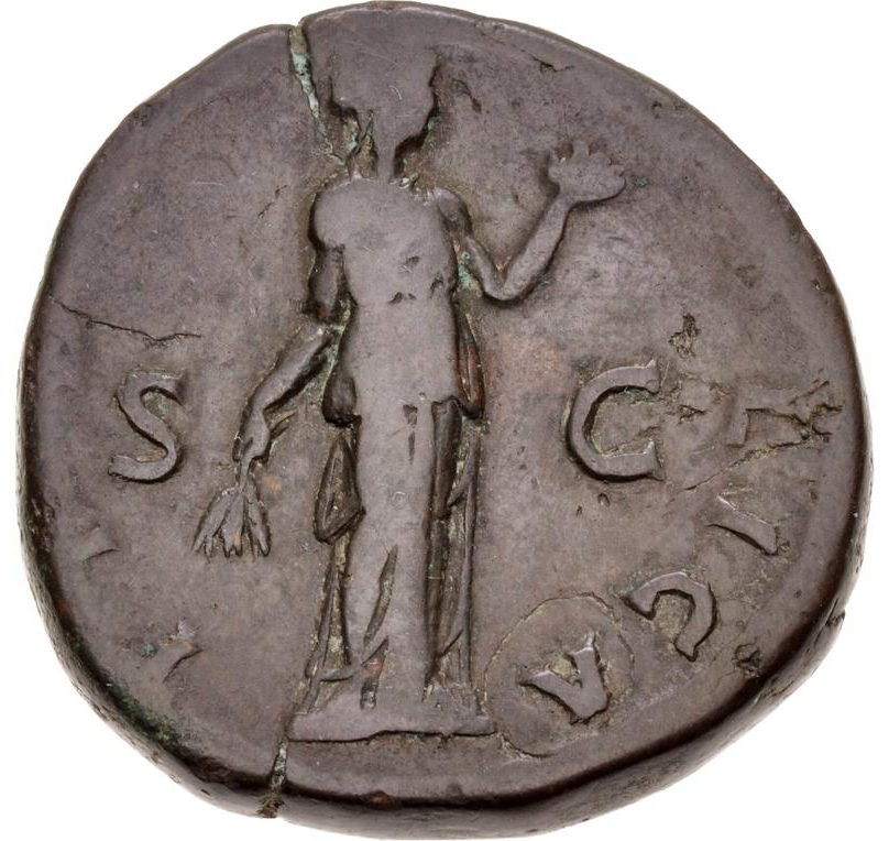 Hadrian (AD 117-138) Roman bronze sestertius coin Fides Publica RIC ...