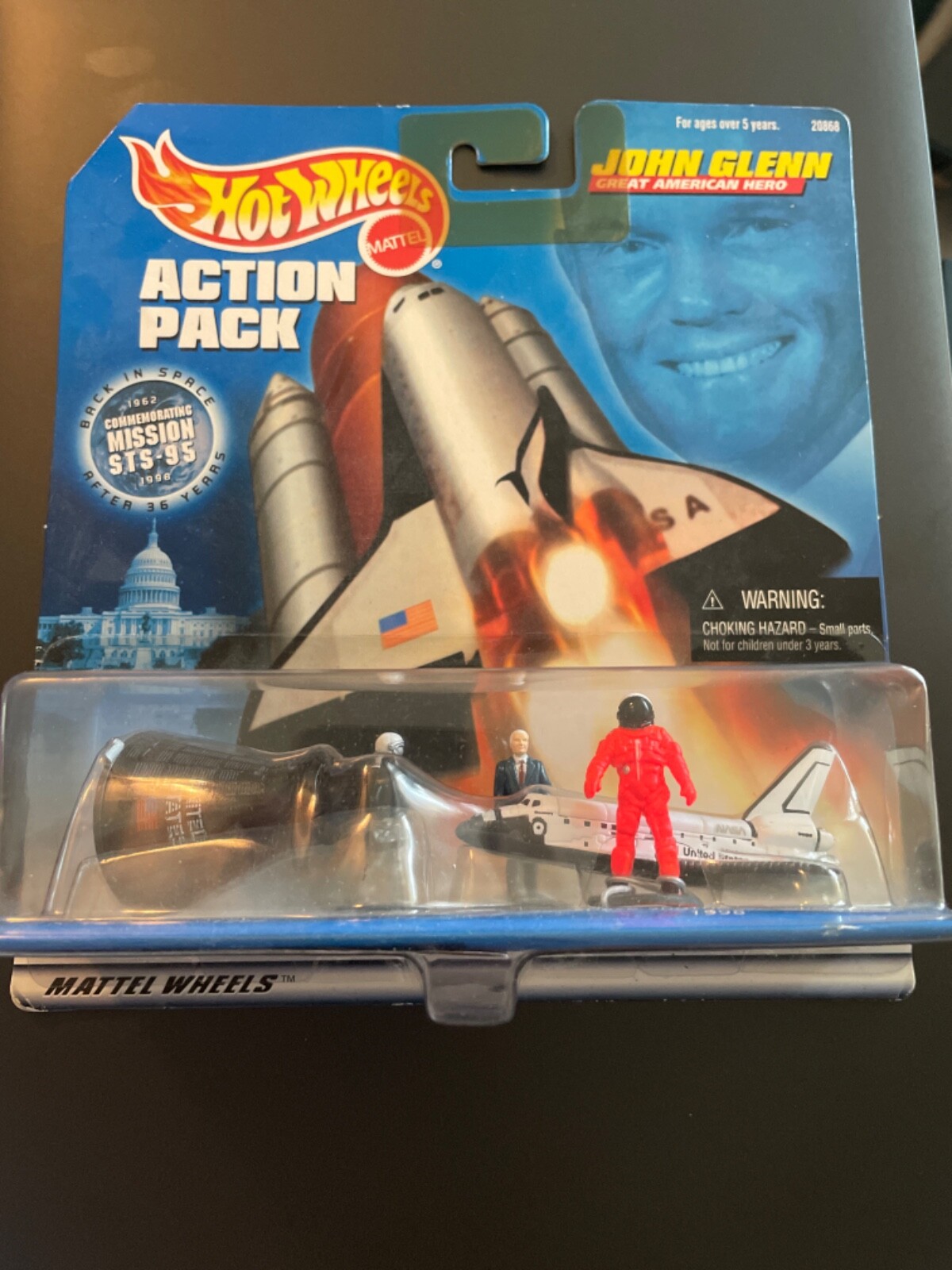 Vintage Hot Wheels Nasa Space Shuttle Action Pack John Glenn 1998 - New ...