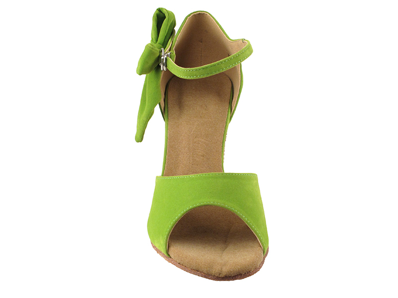 Velvet Bow! Salsa Very Fine Dance Shoes Green, Yellow, Peach, Black ...