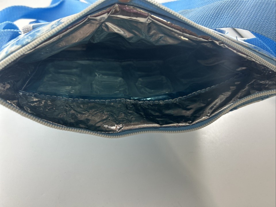 FlexiFreeze Blue White Crossbody Breastmilk Cooler 16 Water Ice Cubes ...