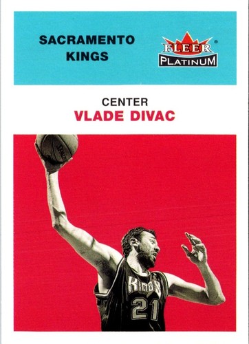 2001 Fleer Platinum Vlade Divac #127 Sacramento Kings Basketball Card ...