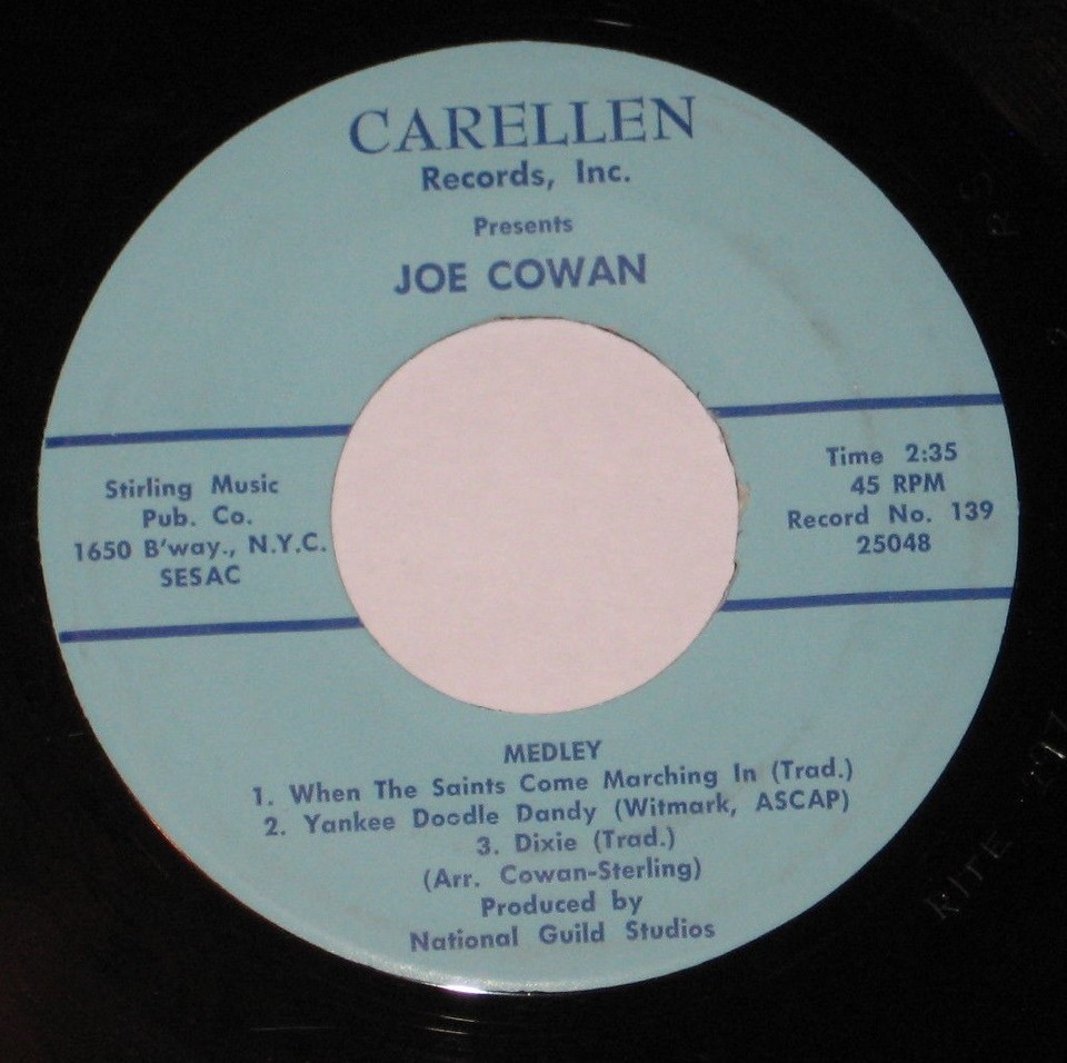Joe Cowan 7" 45 HEAR RARE 1969 BLUES SOUL JAZZ Organ Bounce CARELLEN ...