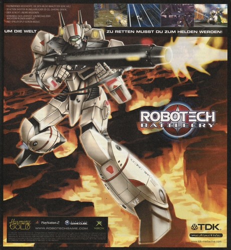 Vintage 2003 ROBOTECH: Battlecry PS2 Game Orig. German Print Ad 21x30cm ...