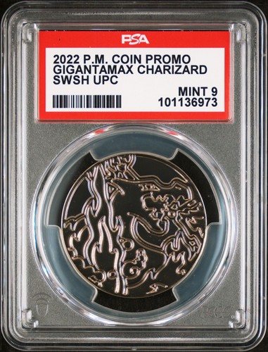 PSA 9 - 2022 Pokemon Promo Coin GIGANTAMAX CHARIZARD UPC | eBay