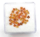 Natural Orange Sapphire Square Cut Loose Gemstone Lot 20 Pcs 2.50 MM 2. ...