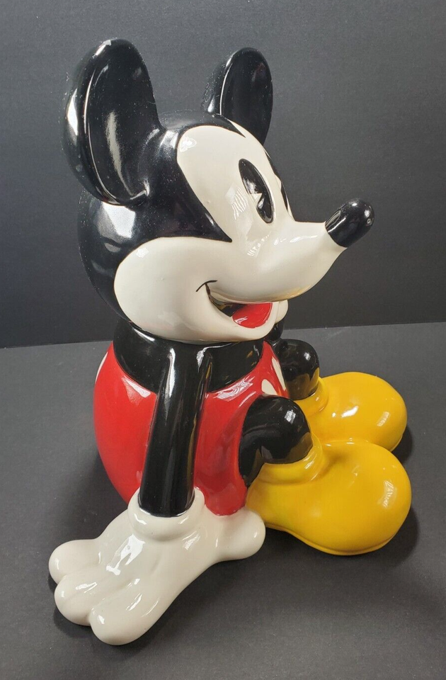 Vintage Disney Mickey Mouse Ceramic Cookie Jar Treasure Craft 12 ...