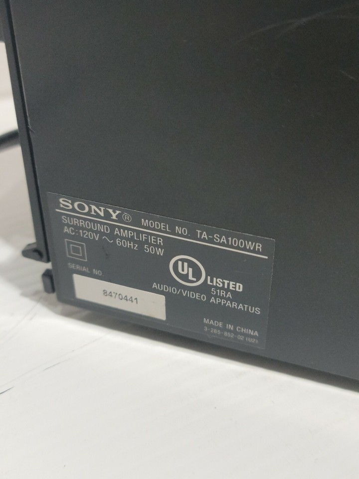 Sony S-AIR TA-SA100WR Surround Amplifier w/ EZW-RT10 Wireless ...