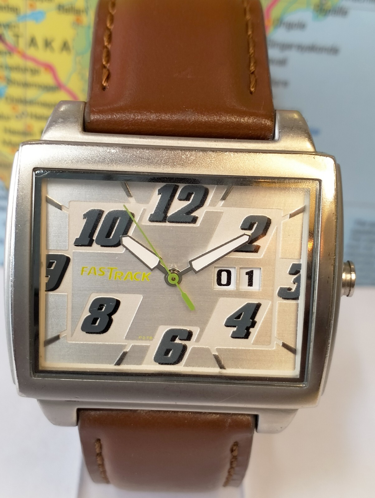 FASTRACK TITAN QUARTZ SIVER DIAL P276 INDIA MEN'S FULL WORKING VINTAGE ...