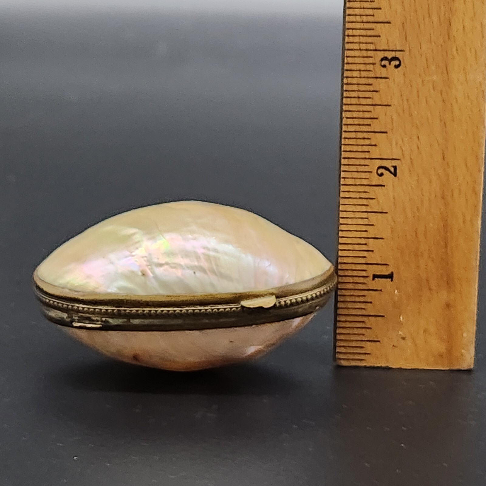Antique Hand Made Mother of Pearl Shell Hinged 3"L Trinket Sewing Box ...
