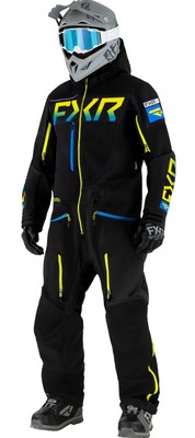 FXR Ranger Instinct Lite Mens Snow Monosuit Black/Blue/Hi-Vis XS | eBay