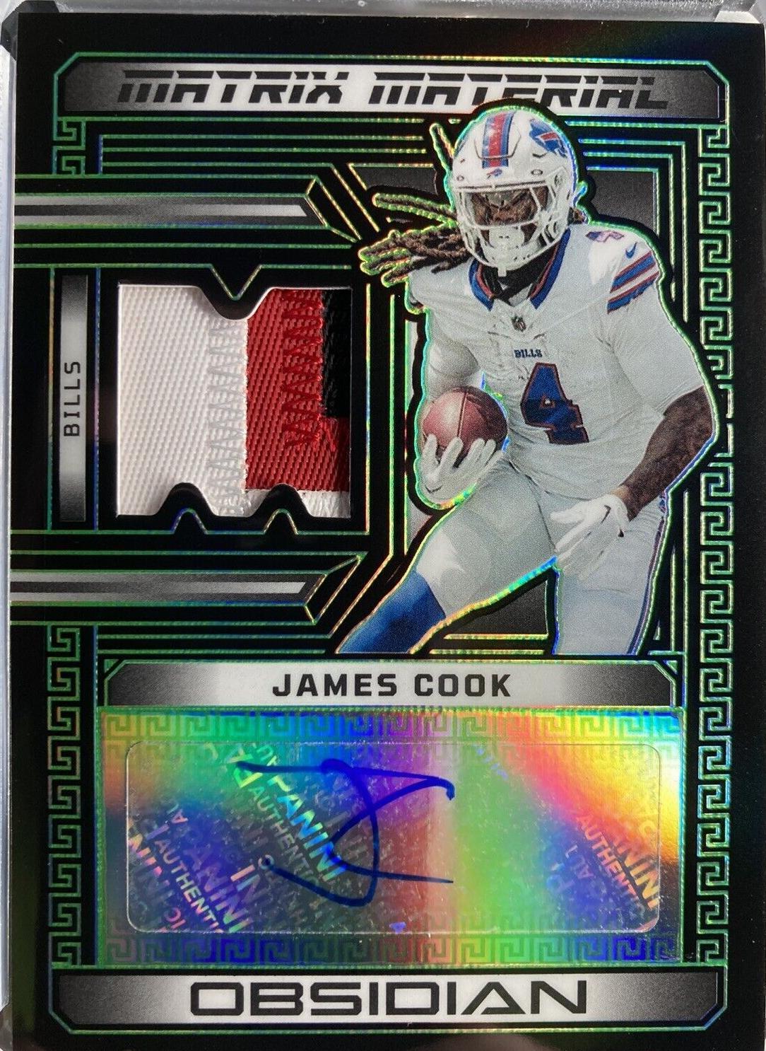 2023 Panini Obsidian - Matrix Material Autographs James Cook #MMA-12 ...