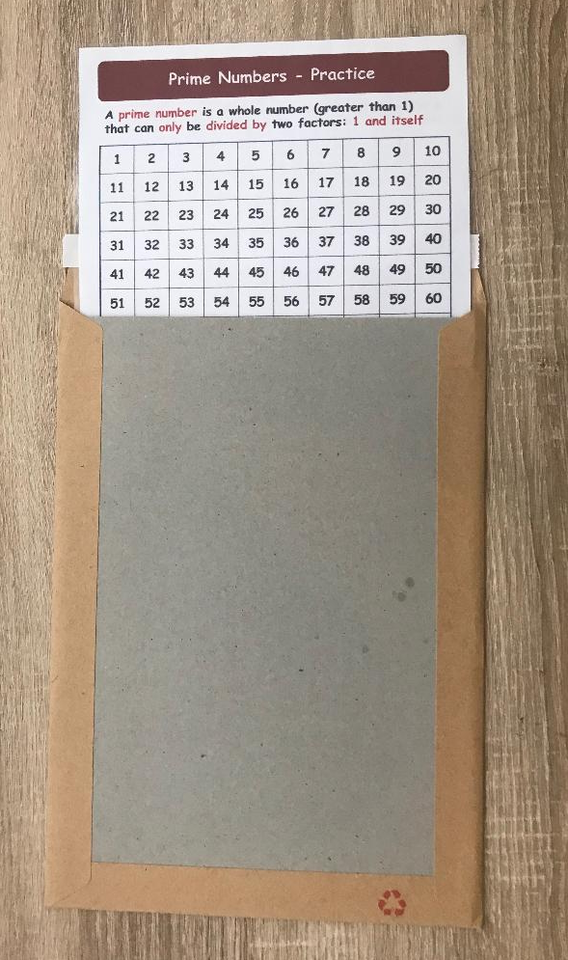 Prime numbers A4 Math Poster Laminated for KIDS- with facts and ...