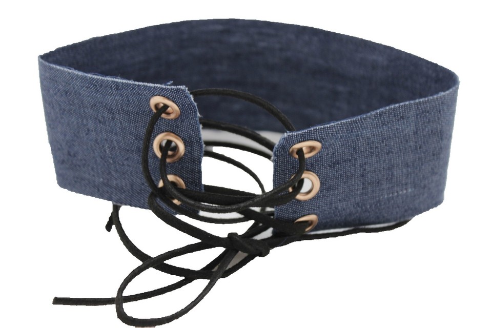 Women Boot Strap Bracelet Western Shoe Charm Jewelry Corset Blue Denim ...