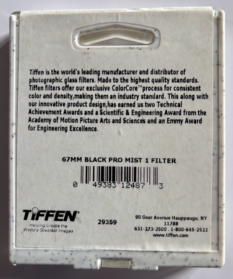 TIFFEN 67MM BLACK PRO MIST 1 CIRCULAR FILTER W/ CASE MADE IN USA (NEW ...