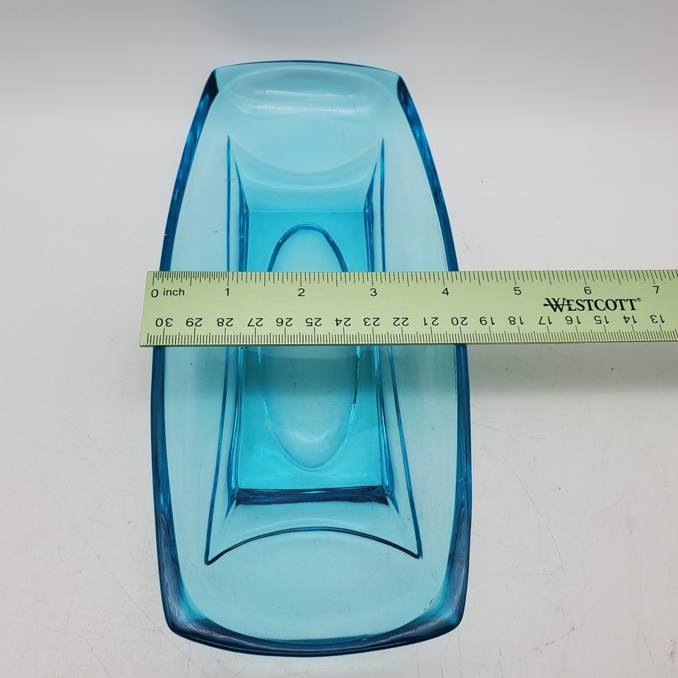 Vintage Hazel Atlas Capri Turquoise Blue Colony Glass Relish / Candy ...