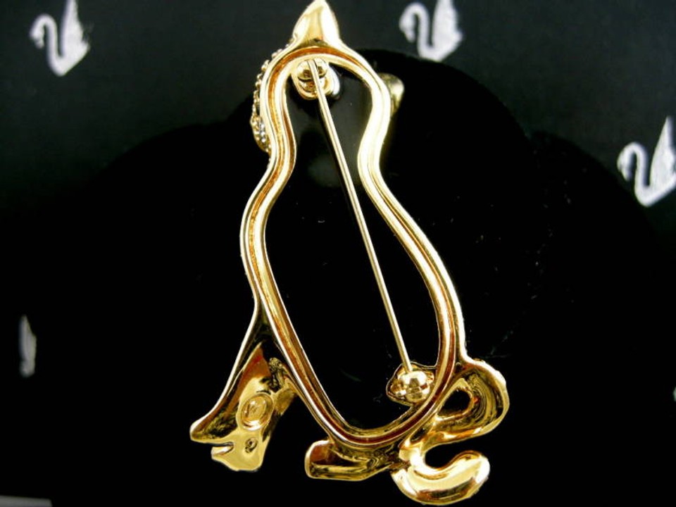 SIGNED SWAROVSKI CAT PIN /BROOCH RETIRED RARE NEW | eBay