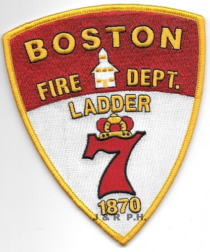 Boston Ladder - 7, MA "1870" (4.25" x 5" size) fire patch | eBay