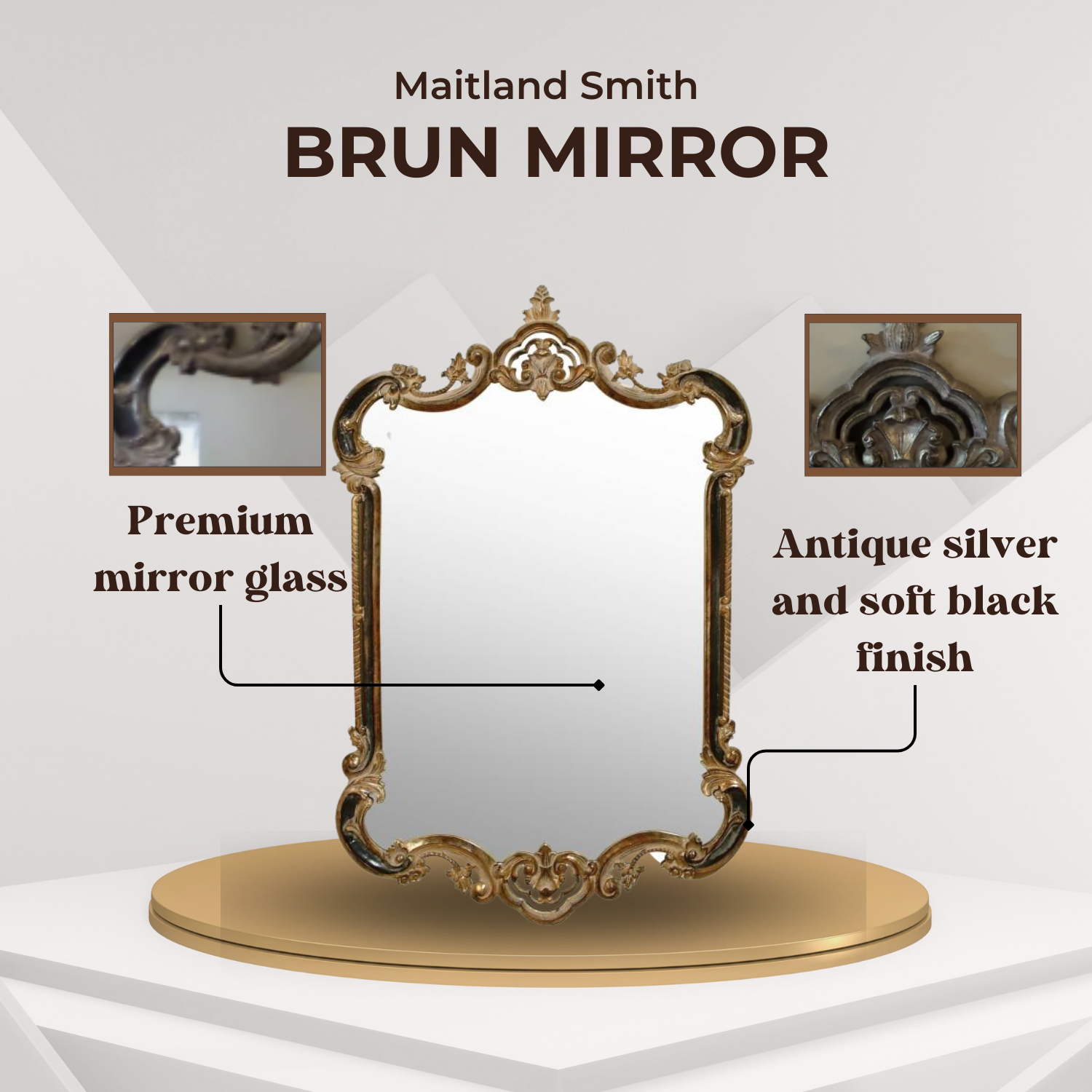 Maitland Smith Traditional 18th Century Mirror with C-Scrolled Design ...
