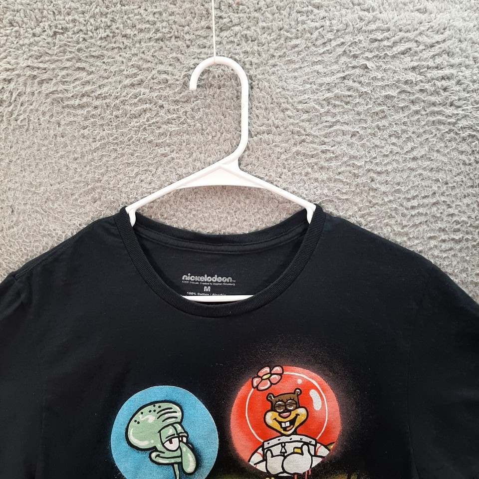 Spongebob Squarepants Shirt Adult Medium Black Adult Swim Cartoon ...
