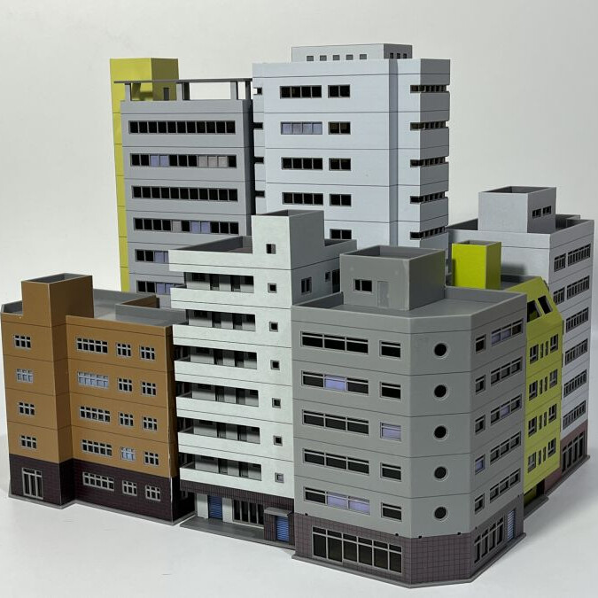 Diorama 1:150 Outland Building Model City Street View House Scene ...